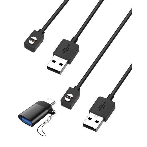 For SUUNTO Wing 2 / SUUNTO Wing 骨伝導イヤホン 充電ケーブル 充電器 + USB to Type-Cアダプターが付属(1枚)USB充電 100CM マグネット充電コード 高耐久 軽量 小さい 持ち運び便利（2...