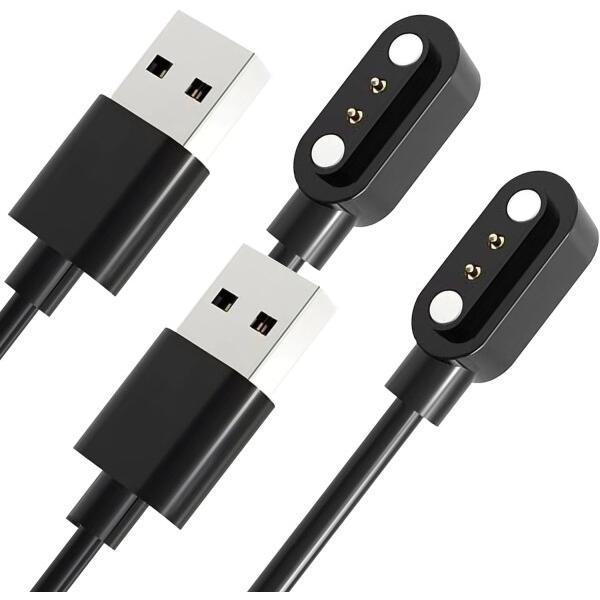 スマートウォッチ充電ケーブル 2ピンの距離は2.84mm USB充電 0.6m SZSLマグネット充電コード Willful SW021/ Willful IP68 / SW025 / YAMAY SW021/ SW023 / ID205S...