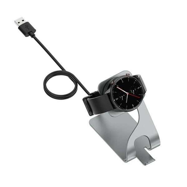 LICHIFIT Amazfit GTS4 mini用充電器 スタンド機能 Amazfit GTR mini/Amazfit bip3 pro/bip3/GTR 2e/GTS 2e/GTS2 mini/GTR2などにも対応 1.5M アルミ...