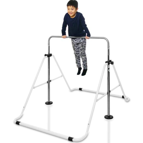 RiZKiZ 鉄棒 室内 子供 折りたたみ鉄棒 耐荷重100kg SGマーク 家庭用 トレーニング 子ども 逆上がり ぶら下がり てつぼう 練習 折り畳み 男の子 女の子 保育園 幼稚園 小学校 室内遊具 (ホワイト)商品コード：66079...