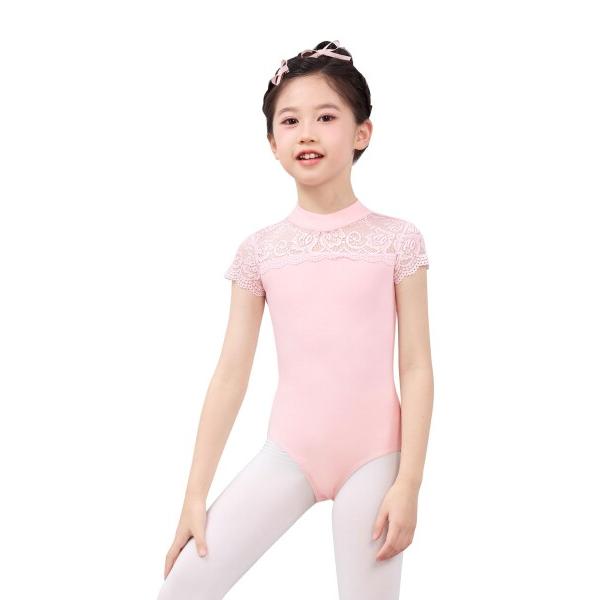 (Daydance) 女の子バレエレオタード、バレエと体操用レーススプライスタートルネック女の子ダンスレオタード商品コード：66079936175型番：0LTEY25034P14JPサイズ：140 身長130-140cmカラー：バレエピンク...