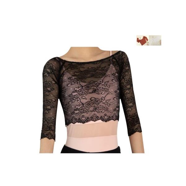 ProDance(プロダンス) ホワイト ブラック レース 刺繍 ロングスリーブ トップス バレエウェア PT007Y (XL, ダークオレンジ)商品コード：66079936758サイズ：XLカラー：ダークオレンジ素 材:ナイロン90%,ス...