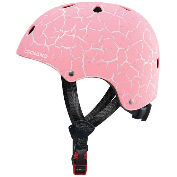Odoland 子供用自転車ヘルメット  高剛性 耐衝撃 超軽量 高通気性 3~8歳キッズ、小学生、ジュニア用 サイズ調整可能 通学、自転車、スケート、スクーター (クラック ピンク)商品コード：66079938649型番：45838303...