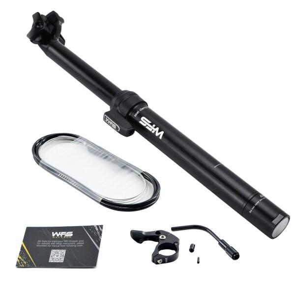 WFS Vresa Dropper Seatpost 30.9mm x 410mm, 125mm Travel, Remote, External Cable Routing, Black ? Lightweight Alloy Build...