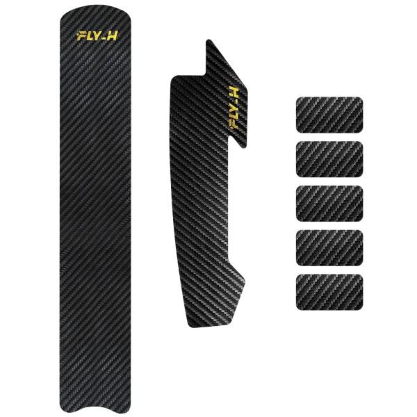 FLY_H 自転車プロテクター ロードバイクプロテクター チェーンステープロテクター 自転車チェーン洗浄自転車塗装保護ステッカー ワイヤーパイプによる自転車へのキズ防止 傷や衝撃からの保護 カーボンパターン商品コード：66079942179...