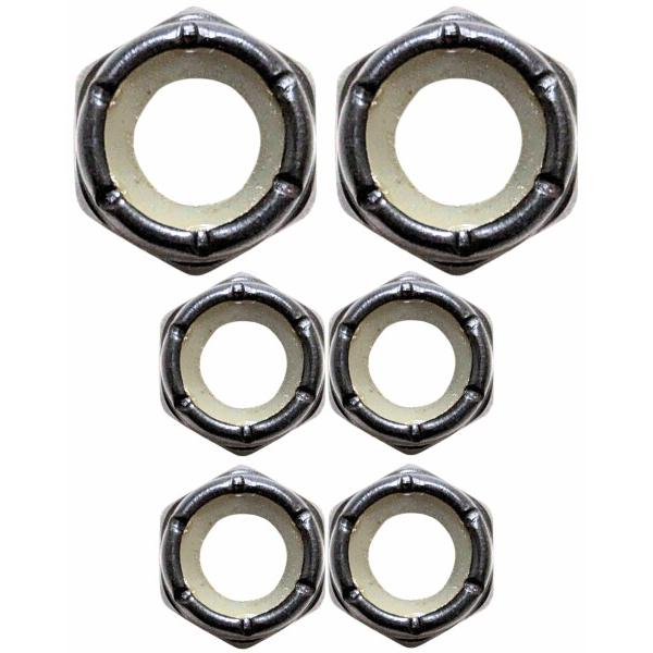 スケボー ハードウェア 高強度 スチール［ブラック/シルバー］WALNUTSKATE ボルト スケートボード ロングボード サーフスケート クルーザー (キングピンナット＋アクセルナット, ブラック(BLACK))商品コード：6607994...