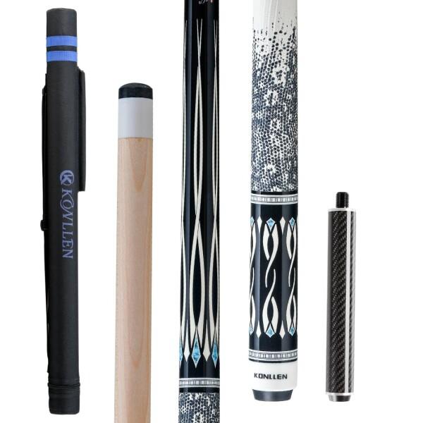 KONLLEN プロテーパー カナディアンメープル 大人用プールキュー（低デフレクションシャフト、チップサイズ10.5mm/11.5mm/12.5mm）。エクステンションとケース付きのプロ仕様プールキューセット。商品コード：66080053...