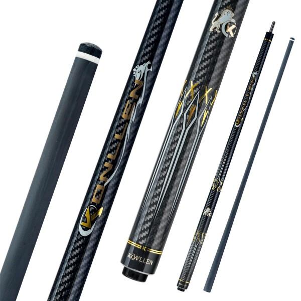 KONLLEN カーボンファイバー プールキュースティック 58インチ プロフェッショナル プールスティック 低たわみ プールキュー 大人用 超スムーズ ビリヤードキュー 12.5mm チップ付き商品コード：66080053650カラー：K...