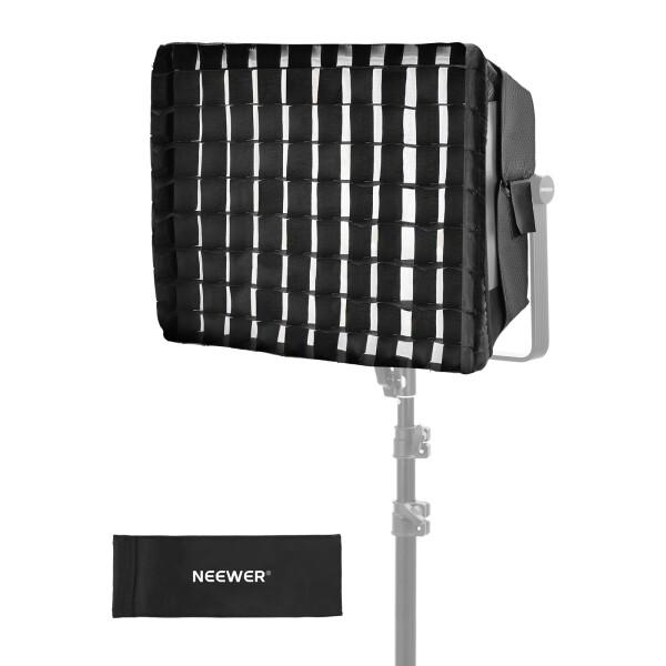 NEEWER 新版ソフトボックスディフューザー PL60C RGB LEDビデオライトパネル用 14.6"x13.6"/37x34.5cm 折りたたみ式 グリッド/バッグ/ブラックアウトフード付き 取り外し不要 クイックセットアップ 肖像写...