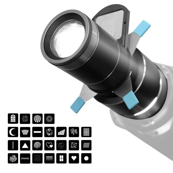 DF DIGITALFOTO スポットライトスヌート 円錐形スヌートキット レンズ 4色フィルター 25ゴボ アタッチメント用 Bowens ボーエンズ マウントLEDライト用 Aputure、Nanlite、Godoxなどに対応 ブラック...