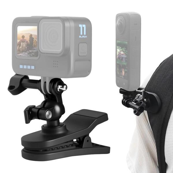 FitStill バックパッククリップ アクションカメラdji用 360° ボールヘッド調整可能 Go Pro アクセサリー Go Pro hero 13/12/11/10/9/8/7/6/MAX/4k、DJI action 5pro/4/...