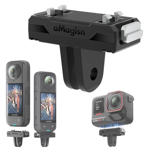 MAXOLA Insta360 X5/Ace pro 2/ Ace pro/Ace対応 ウムクイックリリースマウント アダプターベース商品コード：66080063282カラー：ブラック互換モデル:insta360 X5/Ace pro 2/...