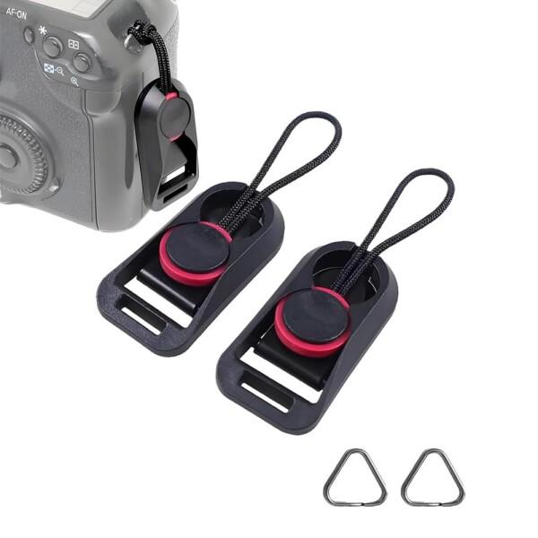 (HEJINYUN) アンカーリンクス クイックストラップアダプター 分解と取り付けが簡単 カメラ・双眼鏡に汎用 さまざまなカメラやカメラストラップに対応商品コード：66080063677カラー：ブラック＋レッド主な特徴:2枚セット(黒+赤...