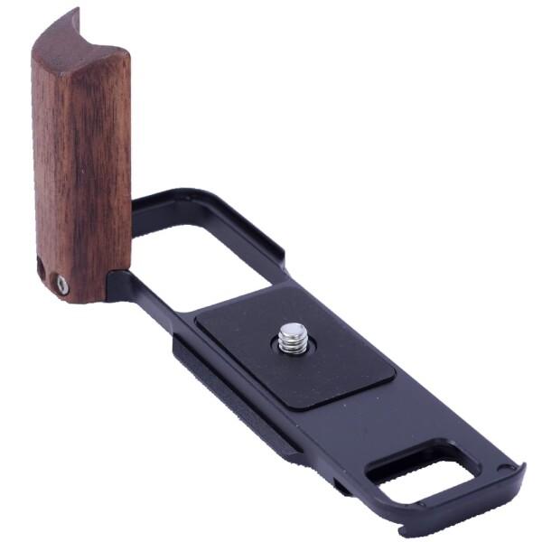 Fuji Fujifilm富士の互換性ありX-E5 カメラ対応，L-シェイプ Arca-Swiss Fitアルカスイス フィット クイックリリースプレート, 1/4"-20 ネジ穴、軽量 人間工学に基づいた木製ハンドグリップ商品コード：66...