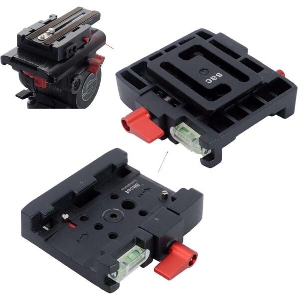 iShoot カメラ クイック リリース プレート コンバーター クランプ アダプター は、マンフロット Gitzo ACEシリーズ 50mm プレートを Sachtler FSB-6T/8T/10T/DV8 3+3/DV8 5+5/DV1...