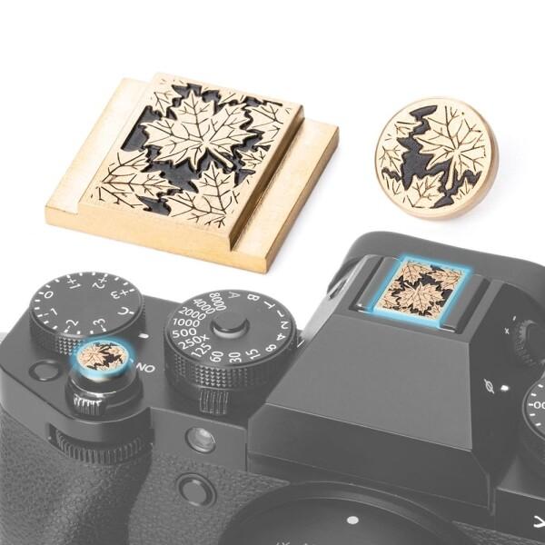 DBZZ カメラ用ホットブーツカバー、富士X100Vi用XT5用 XT4用XT30用XT20用XT3用XE4用XPRO3用ホットブーツカバーシャッターボタンに適用 (leaf brass set)商品コード：66080064931型番：le...