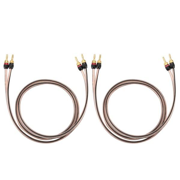 KK Cable Mukjipa-Cable-2.2 純銅プラグ付き 12AWG(ゲージ)×2Conductor オーディオケーブル 5N（99.999%）OFC 無酸素純銅 スピーカーケーブル 700芯×2 1ペアセット販売 Mukjip...