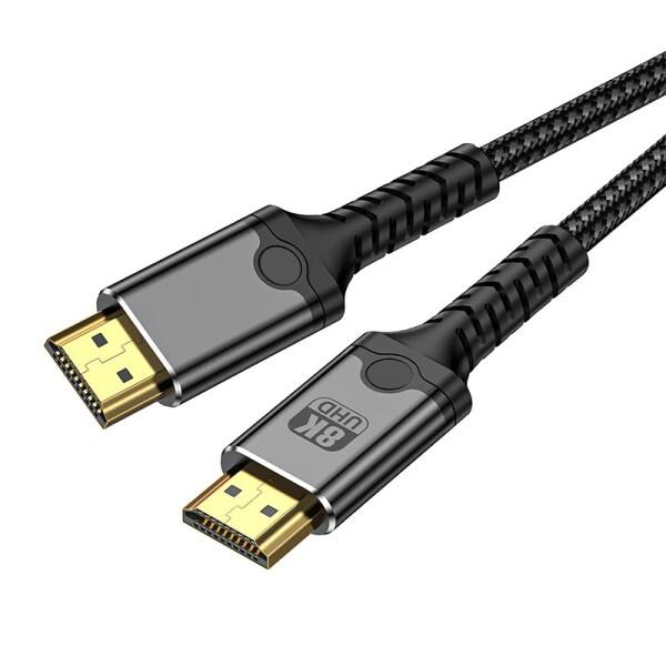 8K 60Hz HDMI ケーブル 2M HDMI2.1 Ultra High Speed 認証 48Gbps 4K 120Hz 対応 DTS:X HDCP2.2/2.3 HDR10 eARC ナイロン編み ロクー TV/PS5/HDTV/...