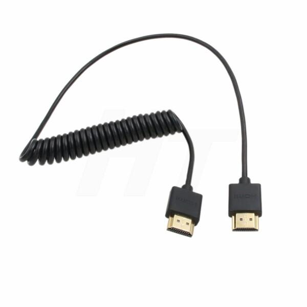 HangTon HDMI 8K 4K 60fps Cable Coiled 50cm for Sony A9 Canon C500 Panasonic GH5 Nikon Camera Atomos Ninja V SmallHD Blac...