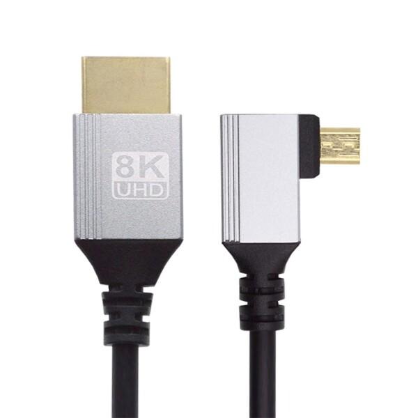 xiwai 左角度HDTV 90度 Micro HDMI 2.1 超薄型ケーブル 8K 4K ハイパーフレキシブル スリムコード Type-A to Type-D カメラモニター用、0.5m/1.5フィート商品コード：66080067538...