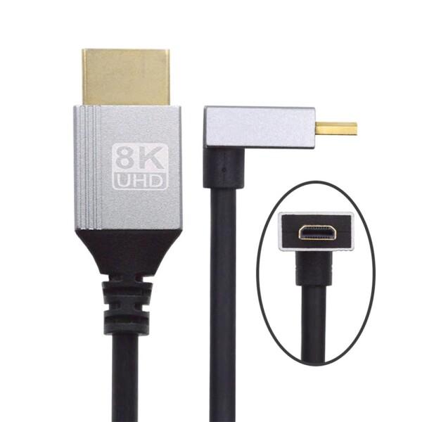 xiwai アップアングルHDTV 90度 Micro HDMI 2.1 超薄型ケーブル 8K 4K ハイパーフレキシブル スリムコード Type-AからType-D カメラモニター用、0.5m/1.5フィート商品コード：660800675...