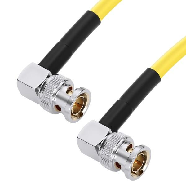 ZBLZGP 12G 75オームHD-SDIビデオ同軸ケーブルBNC オス-4K SmallHD AtomosモニターアレクサDSMC2ビデオカメラ用ライトアングルBNCオス (エルボーエルボー, 黄色, 2M)商品コード：66080067...