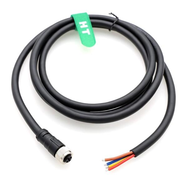 HangTon M12 4ピンTコード電源ケーブル Turck 配電制御アプリケーション用 コグネックス3D-A5000カメラセンサー、IP67 PVC 4x16AWG 60V 12A、1m。商品コード：66080068634型番：M12-...