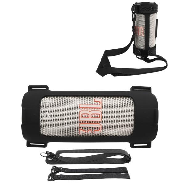 For JBL GRIP ケース シリコン 保護ボックス 落下保護 シリコンケース 旅行キャリーケース ショルダーストラップとメタルフック付き JBL Grip ブルートゥースサウンド ケース(ブラック)商品コード：66080069274型...