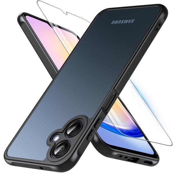 Fin2feel For Galaxy A25 5G ケース 耐衝撃 米軍MIL規格対応 黄変防止 PC+TPU 半透明 ギャラクシーa25 カバーSC-53F SCG33対応 6.7インチ用 (ブラック)商品コード：66080071020...