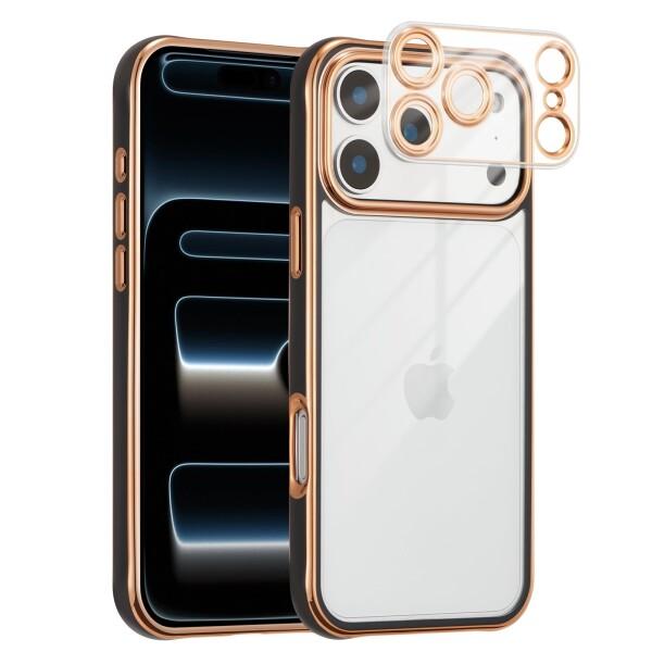 ZTOFERA for iPhone 17 Pro ケース、クリスタルクリアアクリルバック、ソフトメッキエッジ、取り外し可能な電話レンズ、スリム透明バンパーケース for iPhone 17 Pro ブラック商品コード：6608007215...