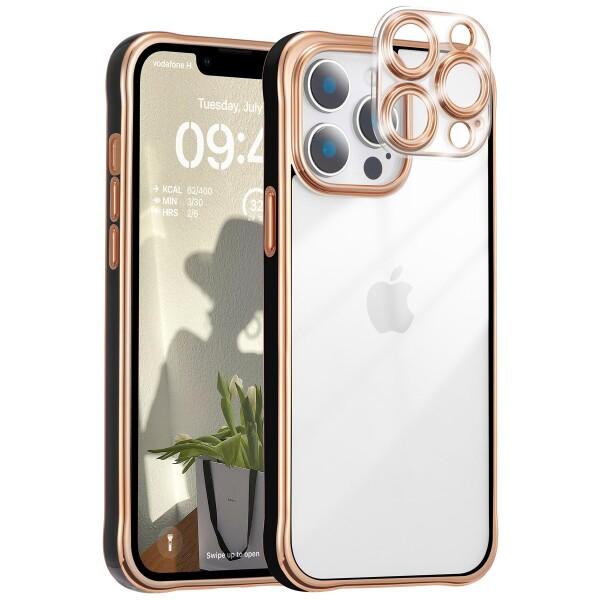 ZTOFERA for iPhone 14 Pro ケース、クリスタルクリアアクリルバック、ソフトメッキエッジ、取り外し可能な電話レンズ、スリム透明バンパーケース for iPhone 14 Pro ブラック商品コード：6608007217...
