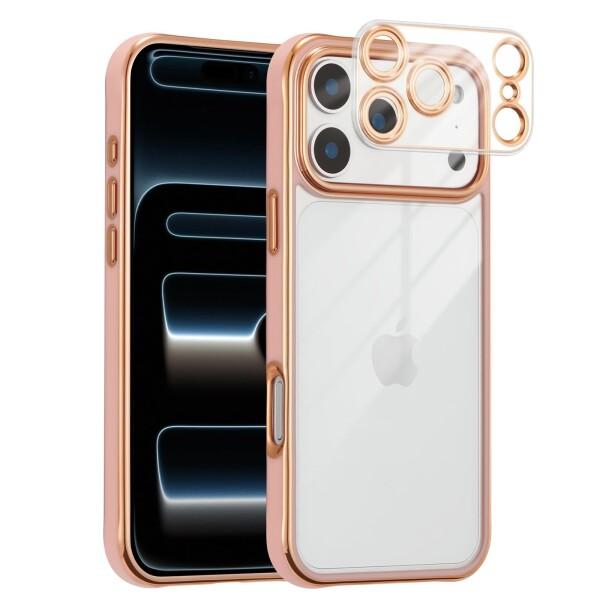 ZTOFERA for iPhone 17 Pro ケース、クリスタルクリアアクリルバック、ソフトメッキエッジ、取り外し可能な電話レンズ、スリム透明バンパーケース for iPhone 17 Pro ピンク商品コード：66080072190...