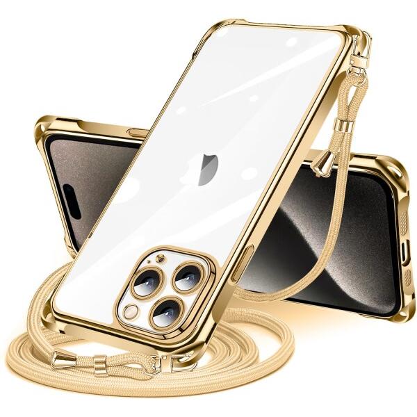 NISIILNG iPhone 15 Pro 用 ケース クリア ショルダー iPhone15pro スマホケース アイフォン15Pro カバー 肩掛け 斜めかけ 縄掛けケース 透明 薄型 軽量 耐衝撃 TPU ストラップ付き 紐付き 斜め...