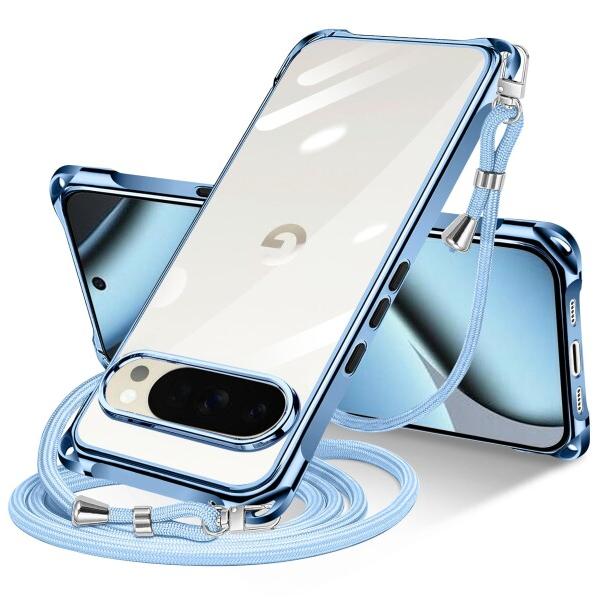 NISIILNG Google Pixel 10 / Pixel 10 Pro 用 ケース クリア ショルダー pixel10 / 10pro 用 スマホケース ピクセル 10 カバー 肩掛け 斜めかけ 縄掛けケース 透明 薄型 軽量 TP...