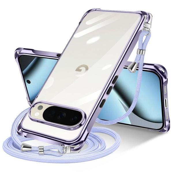 NISIILNG Google Pixel 10 / Pixel 10 Pro 用 ケース クリア ショルダー pixel10 / 10pro 用 スマホケース ピクセル 10 カバー 肩掛け 斜めかけ 縄掛けケース 透明 薄型 軽量 TP...