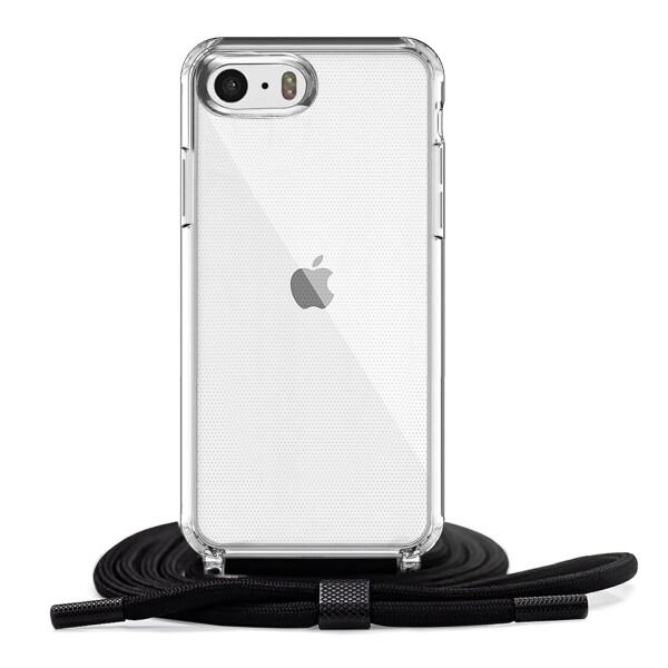 Handodo Apple iPhone 16e 用 ケース カバー ネック ショルダー ストラップ付き スマホ カバー 紐付き 斜めがけ 織りストラップ付き 調節可能なショルダー クロスボディ ネックレス 保護（透明）商品コード：6608...