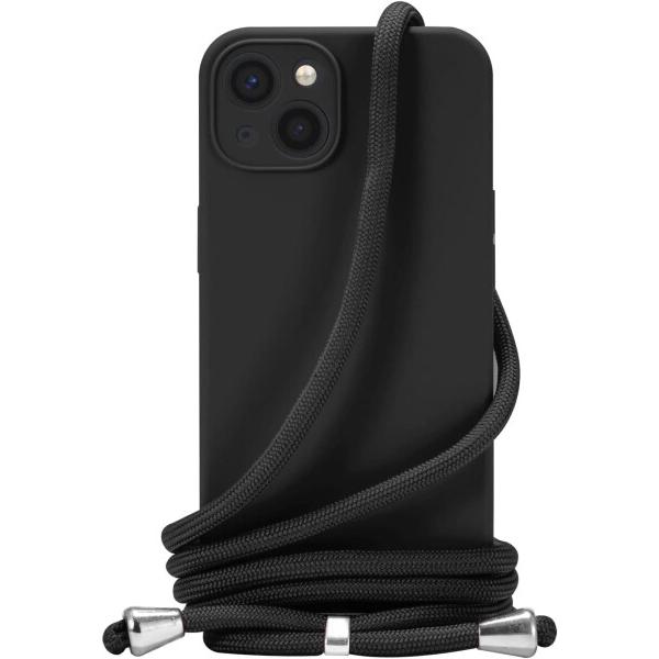 Handodo iPhone 15 用 ケース iPhone 15 カバー ネック ショルダー ストラップ付き スマホ シリコン カバー 紐付き 斜めがけ 織りストラップ付き 調節可能なショルダー クロスボディ ネックレス 保護商品コード：...