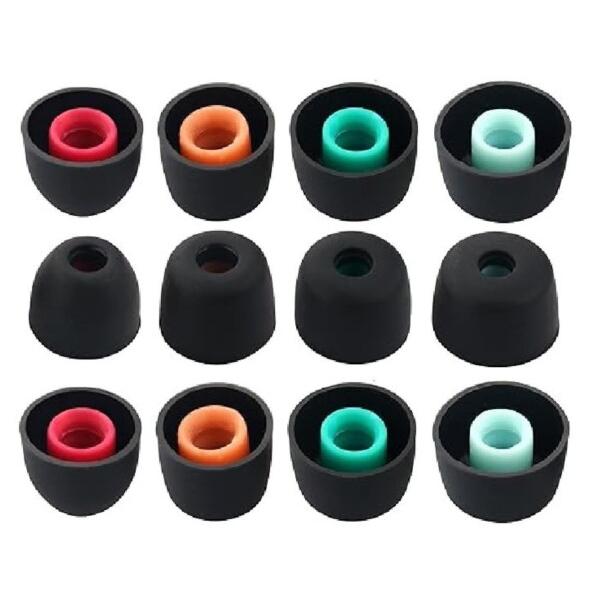 Sound Wave プレミアム イヤーピースII ４サイズ ＳＳ Ｓ Ｍ Ｌ セット 2種類の硬度のシリコンを組み合わせた イヤーピース ４サイズ 合計12個入 ブラック 互換性 ハイブリッド対応 Black ソニー 交換用 シリコン製イ...