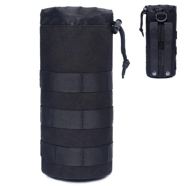 Azarxis 水筒ポーチ ボトル用 ナイロンボトルケース MOLLEシステム モール対応 タクティカル EDC ハンディ ペットボトルホルダー 登山、キャンプ、探検、バイク、サバゲ―、アウトドア (ブラック)商品コード：660801006...