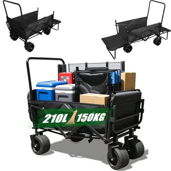 Vividorad キャリーワゴン キャリーカート  アウトドアワゴン キャンプ 折りたたみ ワンタッチ収束式 360°回転静音ホイール 軽量 頑丈 多地形対応 床・椅子・テーブル・運搬・ベビーカー/ペットカーとして使用可能 キャンプ/引越...