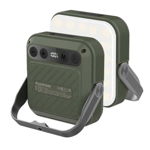 SUPERWAY 20000mAh led ランタンQC 3.0/22.5W 2024新登場 1600ルーメン 四色切替 昼光色 昼白色 電球色 赤色点灯 SOS IP65 防水 防災グッズ アウトドア ライト 電気量輝度数字表示 光色/輝...