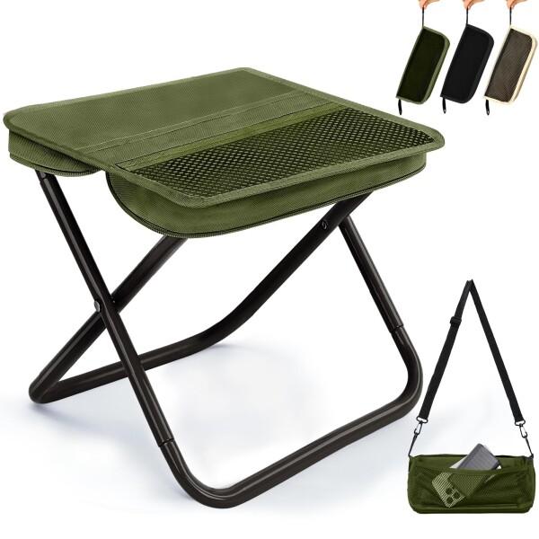 (Livelihood)折りたたみ椅子 アウトドア チェア一体型 コンパクト 超軽量 アルミ合金 ショルダー付き 持ち運び便利携帯チェア キャンプ 椅子 日本語説明書付き ハイキング 釣り 緑商品コード：66080125654型番：ZDY-...
