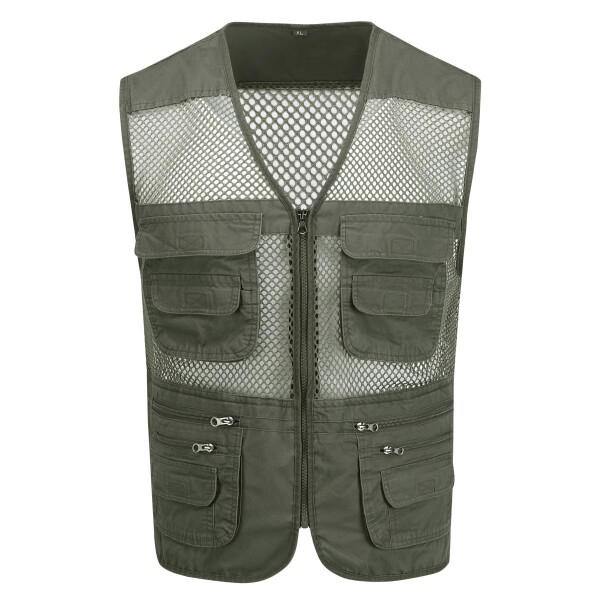(AOWOFS) メッシュベスト メンズ 釣りベスト カメラマンベスト 多ポケット 作業用 メンズ秋用 撮影 フィッシング 多機能 通気 速乾 防紫外線 アウトドア商品コード：66080542634サイズ：XLカラー：ライトグリーンメイン素...