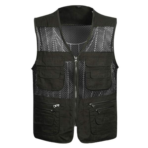 (AOWOFS) メッシュベスト メンズ 釣りベスト カメラマンベスト 多ポケット 作業用 メンズ秋用 撮影 フィッシング 多機能 通気 速乾 防紫外線 アウトドア商品コード：66080542637サイズ：XLカラー：ダークグリーンメイン素...
