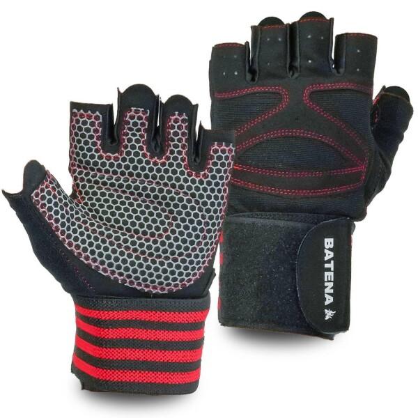 BATENA(バテナ) トレーニンググローブ リストラップ 筋トレ パワーグリップ M〜XL (レッド, L)商品コード：66080558997サイズ：Lカラー：レッド【筋トレの必須アイテム】必ず欲しい筋トレグッズとしてやはりリストラップ。...