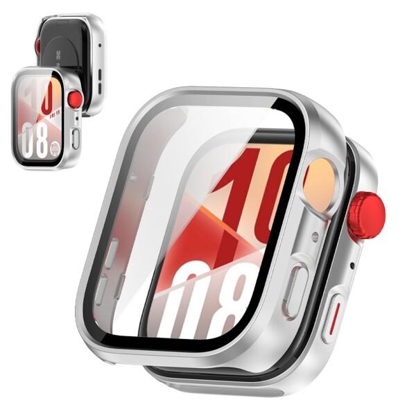 BOOLINN huawei watch fit 4 カバー 対応 huawei fit 4 ケース 超薄型 PC+ガラス素材 高透過率 高耐久 防塵・防傷 装着簡単 脱落しやすい 耐衝撃(シルバー)商品コード：66080572667型番：...