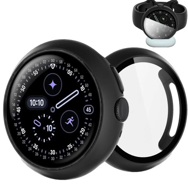 Yaodle For Pixel Watch 4 45mm カバー Pixel Watch 4 保護ケース 装着充電可能 PC素材 ガラスフィルム一体型 全面保護 二重構造 防塵 日本旭硝子材 キズ防止 軽量(45mm,ブラック)商品コード...
