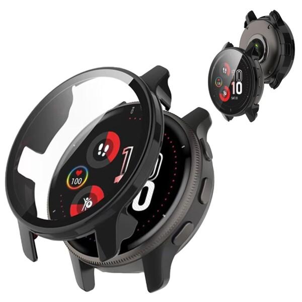 BOOLINN For garmin(ガーミン) venu 2/3/3s/4 ケース 対応 venu 2 カバー 超薄型 PC+ガラス素材 高透過率 高耐久 防塵・防傷 装着簡単 脱落しやすい 耐衝撃 全面保護 ケース（ブラック）商品コード...