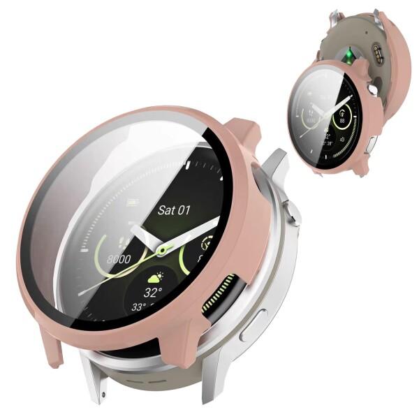 BOOLINN For garmin(ガーミン) venu 2/3/3s/4 ケース 対応 venu 4 カバー 41mm 超薄型 PC+ガラス素材 高透過率 高耐久 防塵・防傷 装着簡単 脱落しやすい 耐衝撃 全面保護 ケース（ピンク）商...