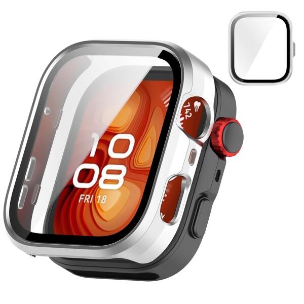 BOOLINN huawei watch fit 4 pro カバー 対応 huawei fit 4 pro ケース 超薄型 PC+ガラス素材 高透過率 高耐久 防塵・防傷 装着簡単 脱落しやすい 耐衝撃(シルバー)商品コード：660805...